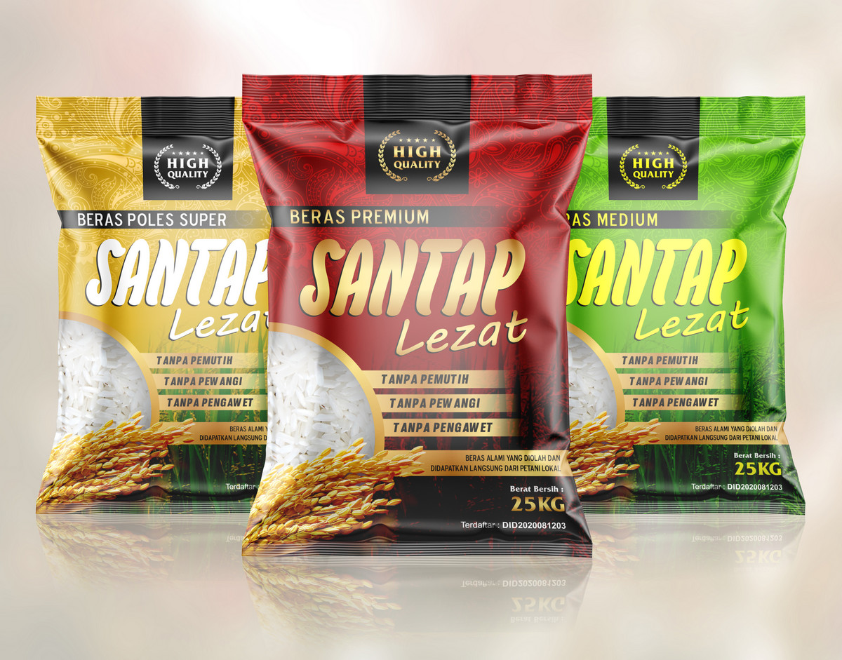 Sribu Desain Kemasan - Desain Kemasan untuk Beras SANTAP LEZAT